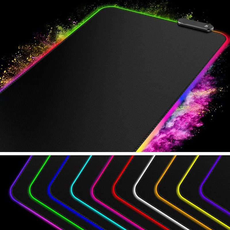 Gaming Mouse Pad w/USB Cable 12x31 Smooth Lighting Modes RGB LED Preci ...
